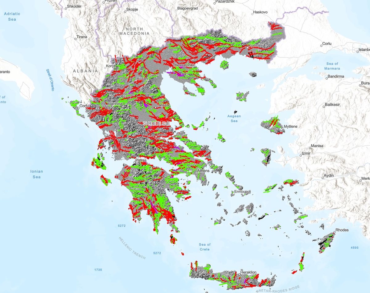 Σεισμοί: Ο νέος χάρτης της Ελλάδας – Πάνω από 2.000 τα ενεργά ρήγματα ...